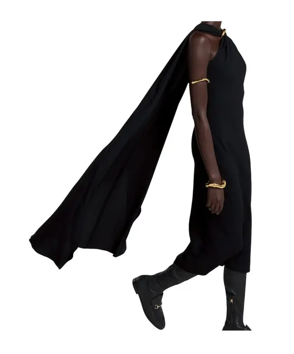 Gucci Halter Neck Evening Dress With Metal Bamboo Detail