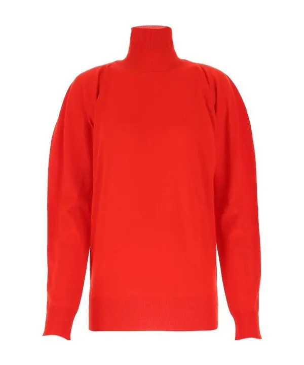 Bottega Veneta High Neck Wool Jumper - Red