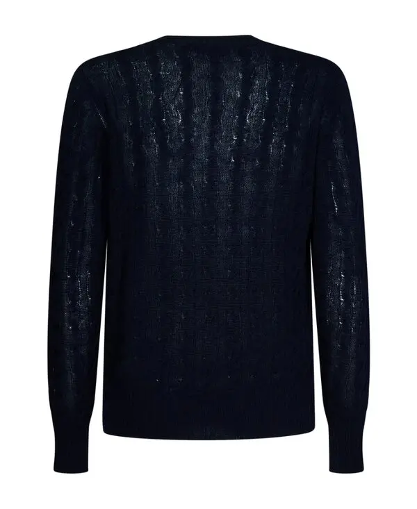 Etro V-neck Knitted Jumper With Logo Embroidery