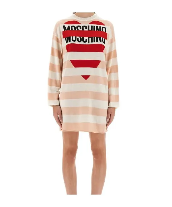 Moschino Printed Striped Mini Dress