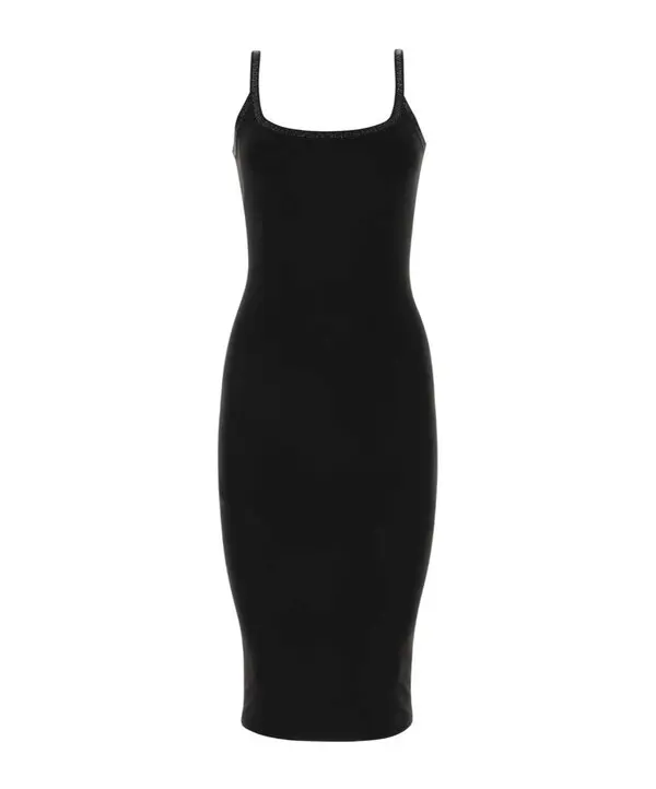 Alexander Wang Embellished Scoop Neck Midi Dress - Black
