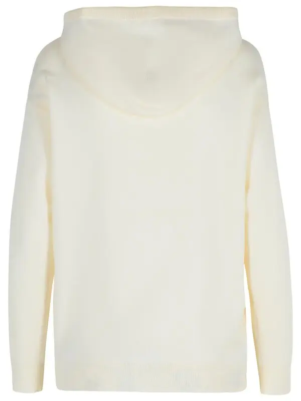 Max Mara Taddeo Drawstring Knitted Hoodie - White