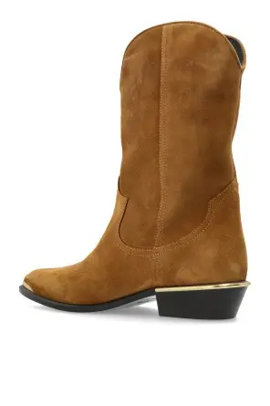 Isabel Marant Étoile Metallic-toe Slip-on Cowboy Boots - Brown