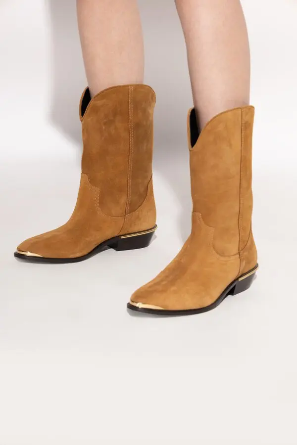 Isabel Marant Étoile Metallic-toe Slip-on Cowboy Boots - Brown