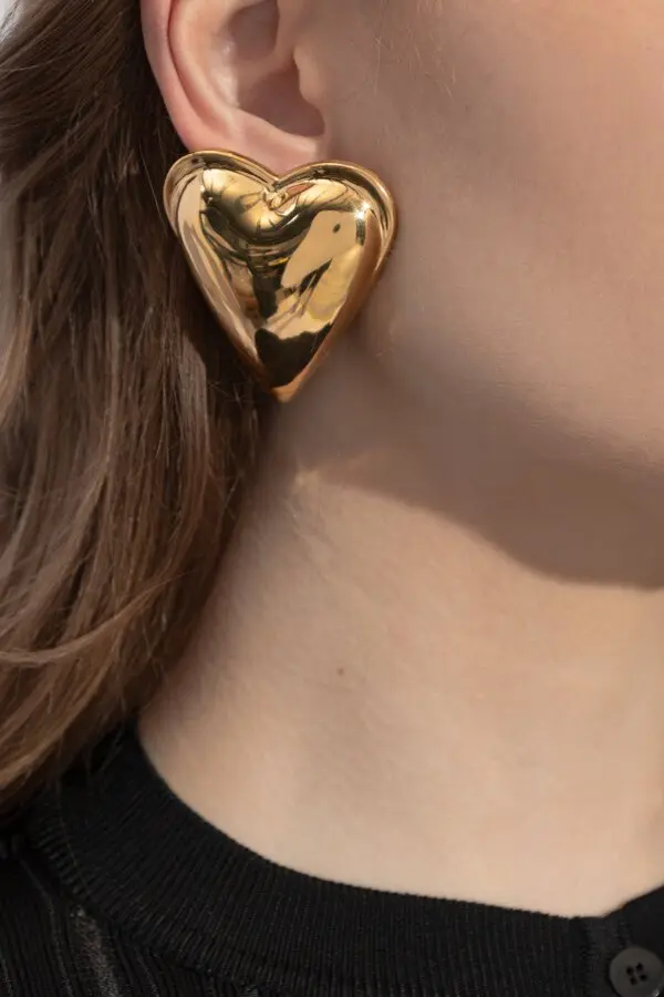 Alaïa Gold Heart Stud Earrings