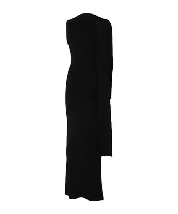 David Koma Asymmetrical Ribbed Knit Dress