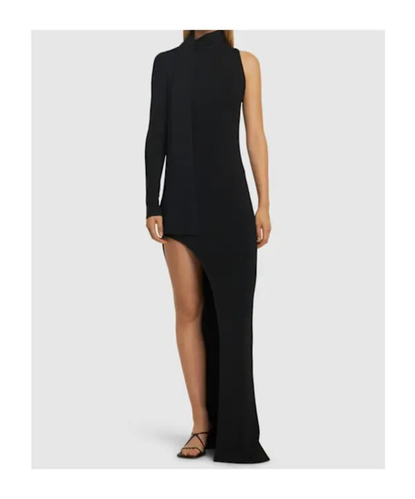 David Koma Asymmetrical Ribbed Knit Dress