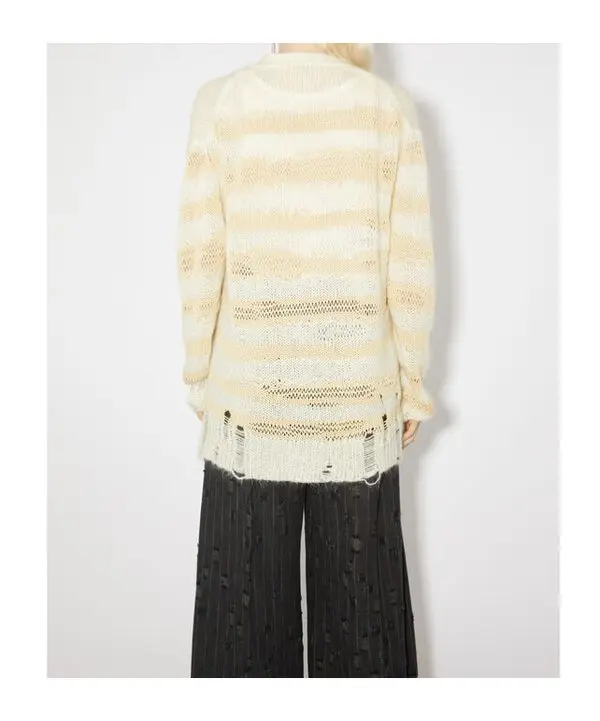 Acne Studios Striped Distressed Button-up Cardigan