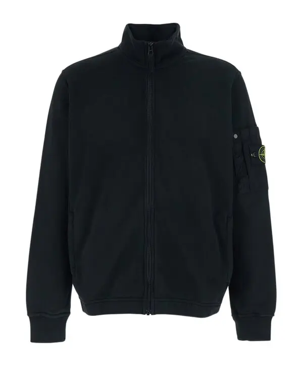 Stone Island Logo Patch Zip-up Sweatshirt