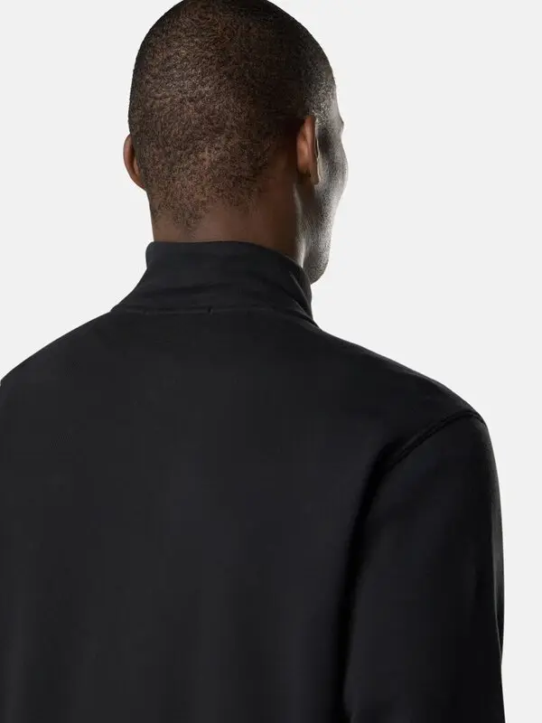 Stone Island Logo Patch Zip-up Sweatshirt - Black