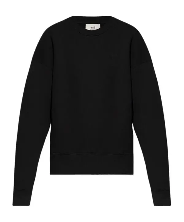 AMI Paris De Coeur Cotton Blend Sweatshirt - Black