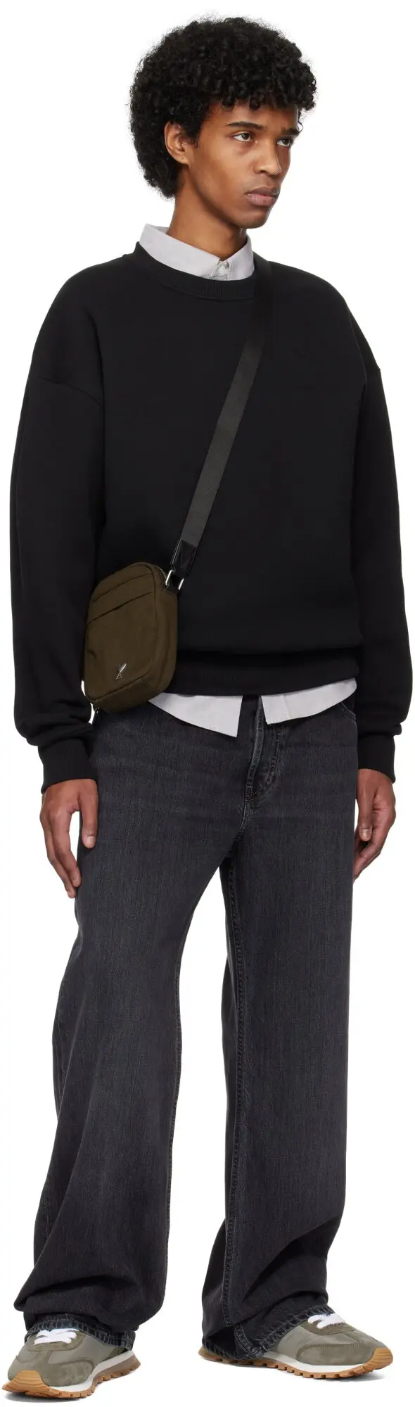 AMI Paris De Coeur Cotton Blend Sweatshirt - Black