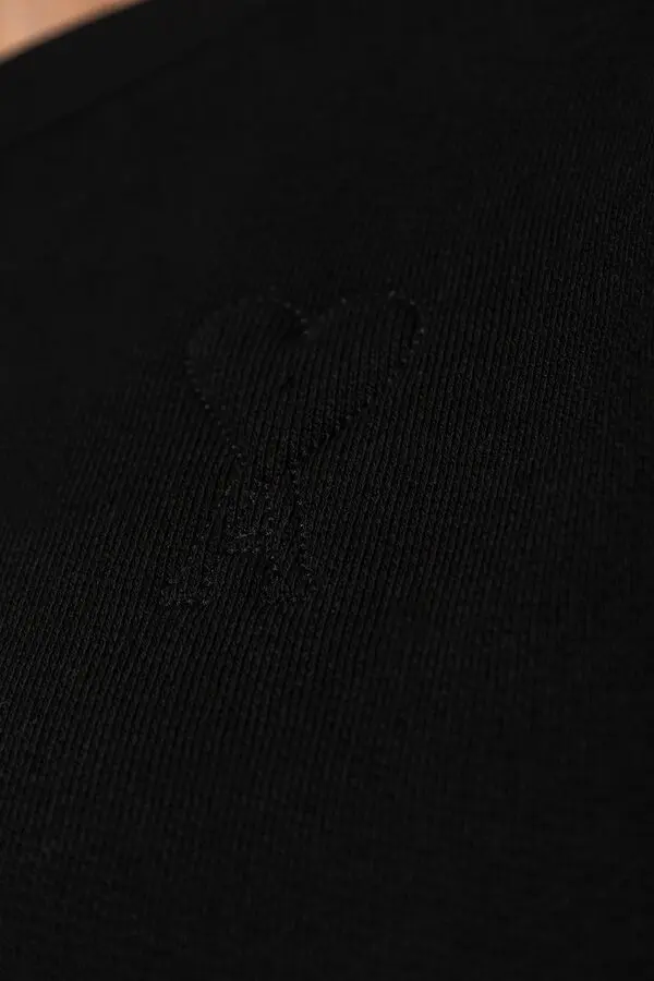 AMI Paris De Coeur Cotton Blend Sweatshirt - Black