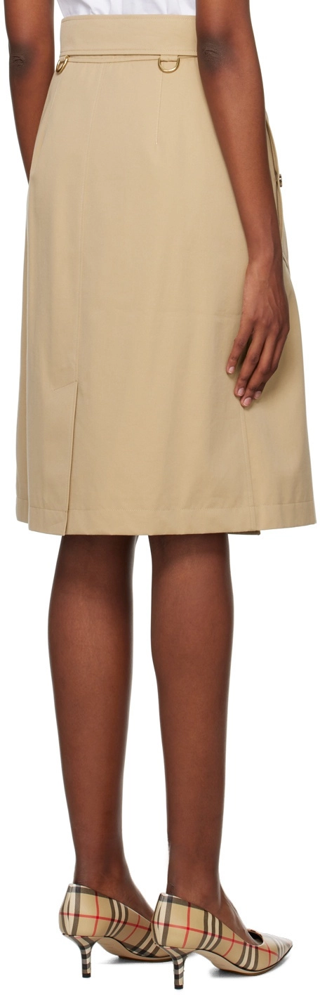 Burberry Midi Trench Skirt With Buckled Waistband - Nude