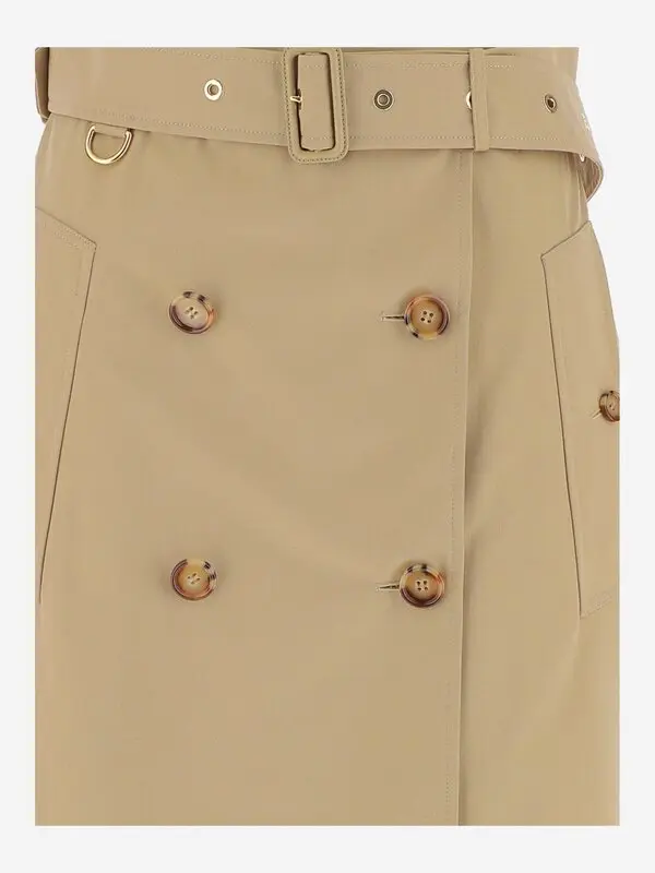 Burberry Midi Trench Skirt With Buckled Waistband