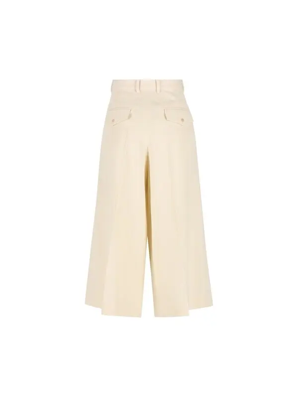 Celine Diagonal Wool Cropped Trousers