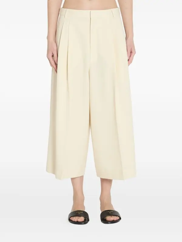 Celine Diagonal Wool Cropped Trousers