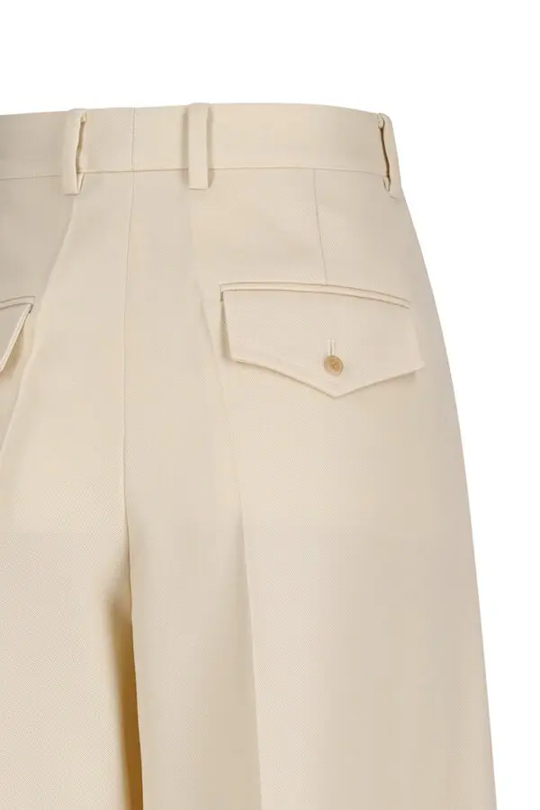 Celine Diagonal Wool Cropped Trousers