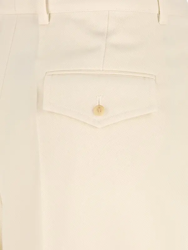 Celine Diagonal Wool Cropped Trousers