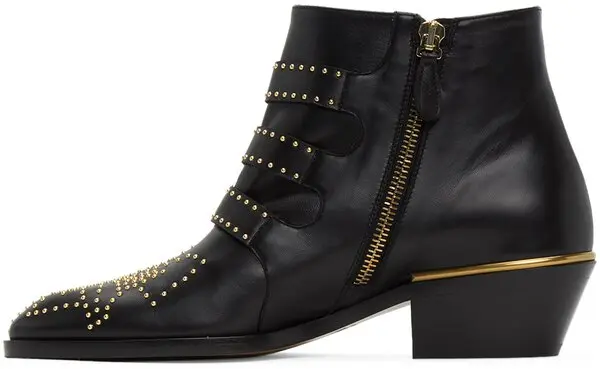 Chloé Susanna Embellished Buckled Ankle Boots - Black