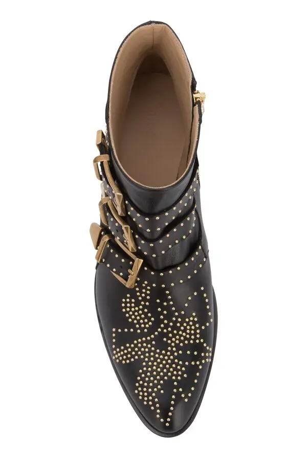 Chloé Susanna Embellished Buckled Ankle Boots - Black