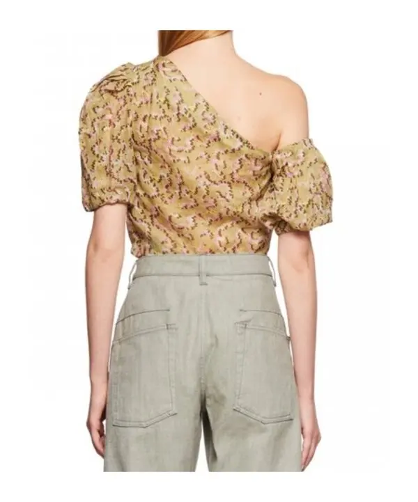 Isabel Marant Étoile Printed One-shoulder Blouse - Nude