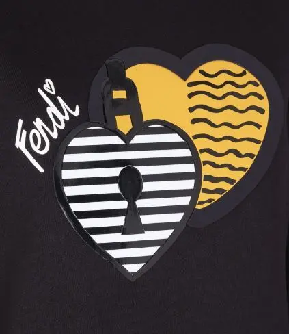 Fendi Heart Graphic Long Sleeve Sweatshirt