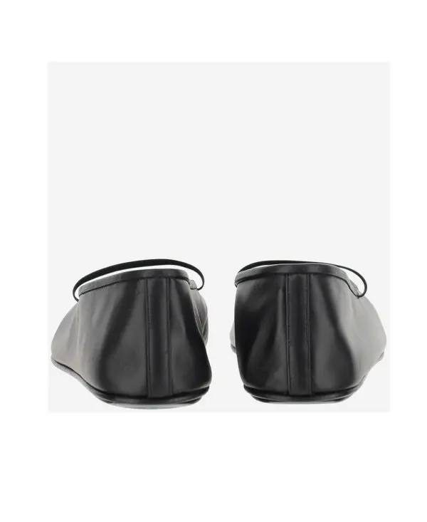 THE ROW Elasticated-strap Ballerina Flats - Black