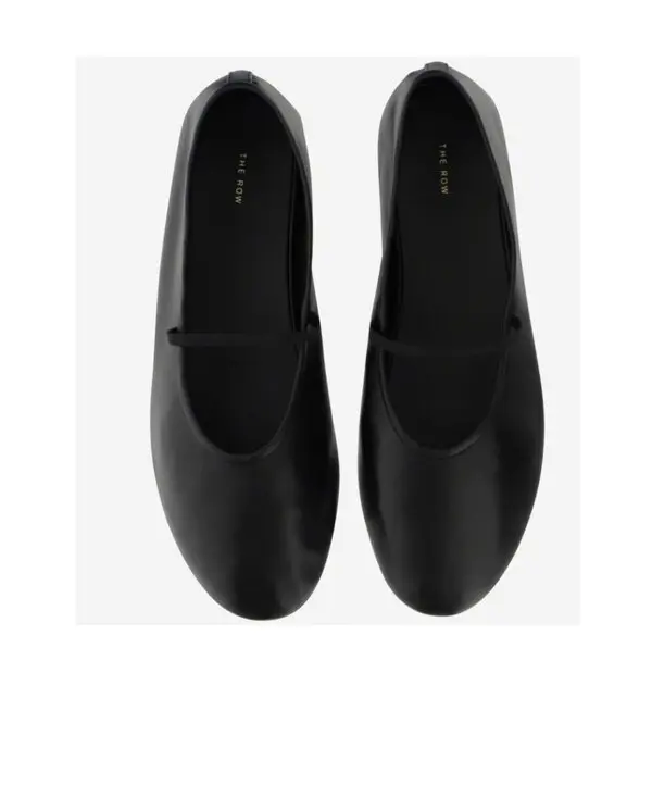 THE ROW Elasticated-strap Ballerina Flats - Black
