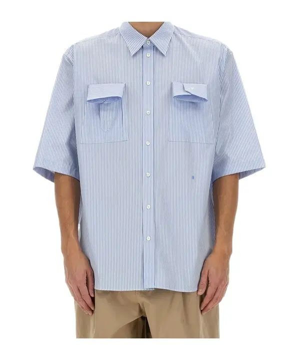 Moschino Short Sleeve Shirt With Lapels And Chest Pockets