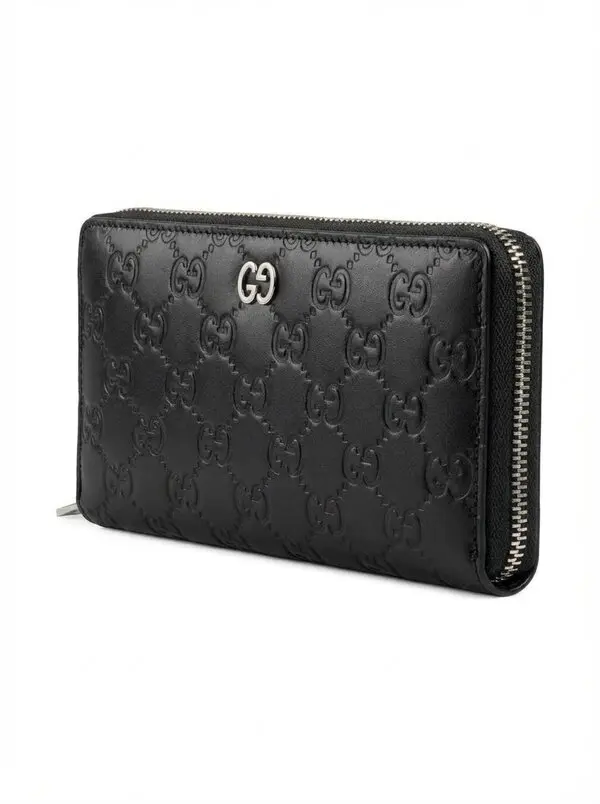 Gucci Signature Zip Around Wallet - Black