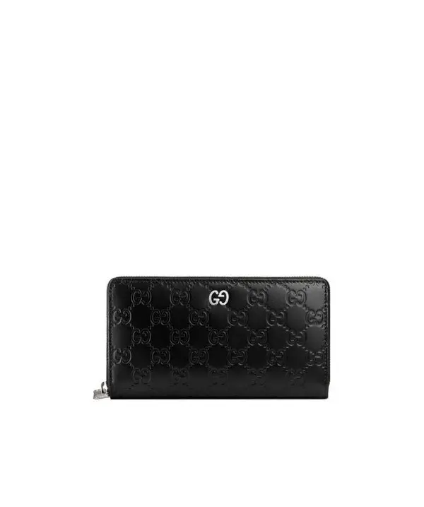 Gucci Signature Zip Around Wallet - Black
