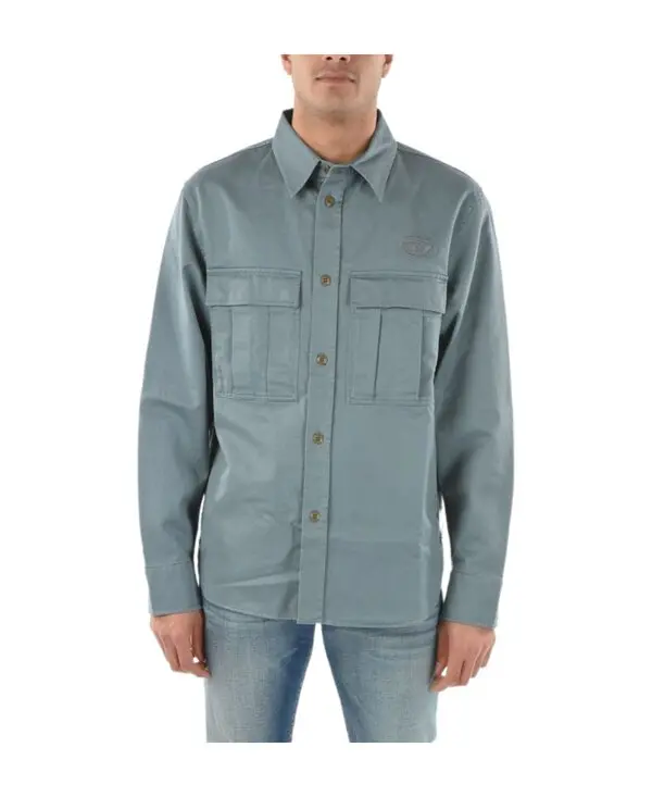 DIESEL® Utility Shirt Jacket With Logo Detail