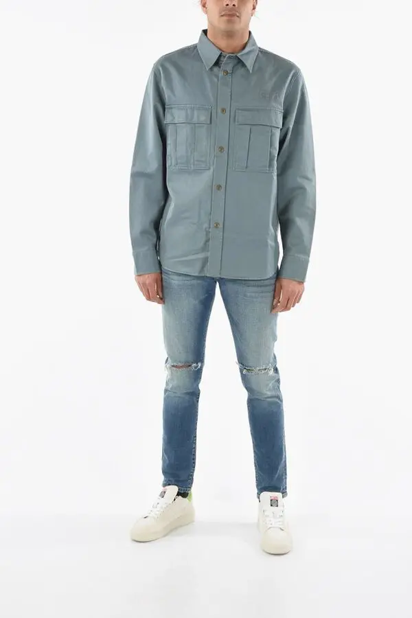 DIESEL® Utility Shirt Jacket With Logo Detail