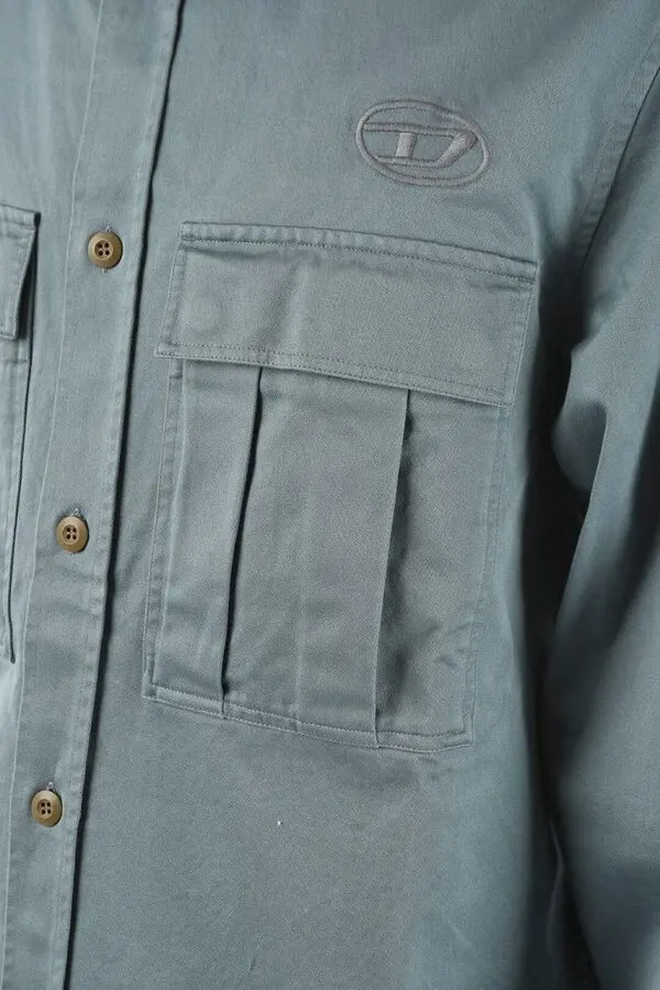 DIESEL® Utility Shirt Jacket With Logo Detail