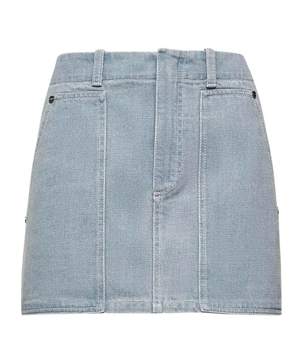 Fendi Ff Embossed Denim Mini Skirt