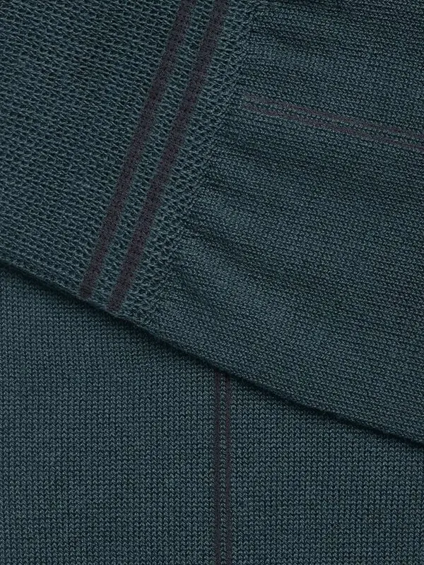 Zegna Cotton Blend Socks With Baguette Detailing - Blue