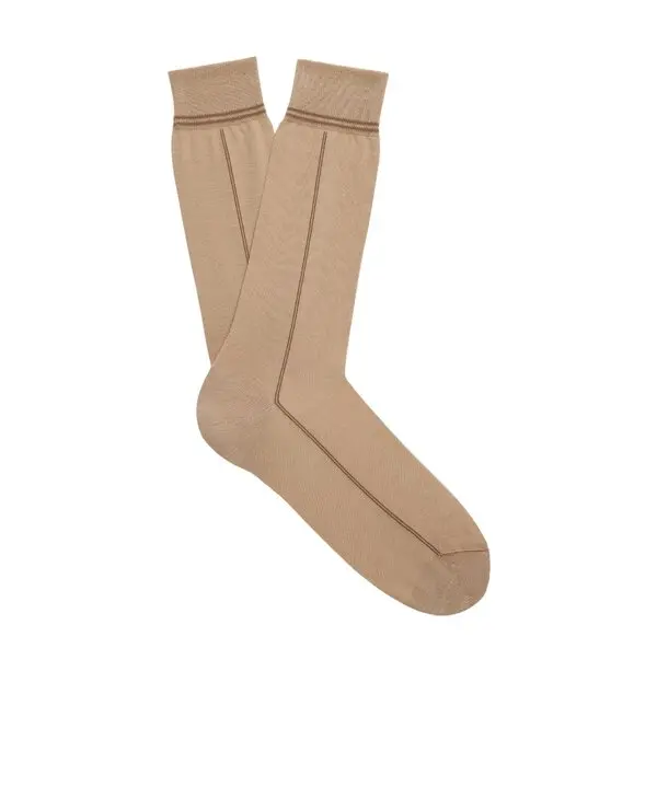 Zegna Cotton Blend Socks - Light Brown