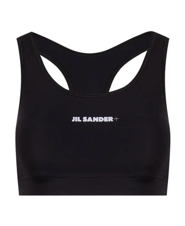 JIL SANDER Logo Sport Bra Top - Black