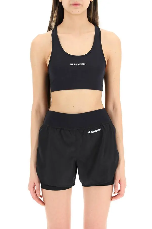 JIL SANDER Logo Sport Bra Top - Black