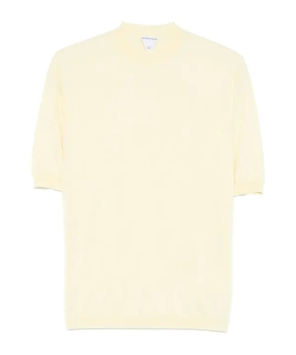 Bottega Veneta Logo Embroidered Knitted Top - White