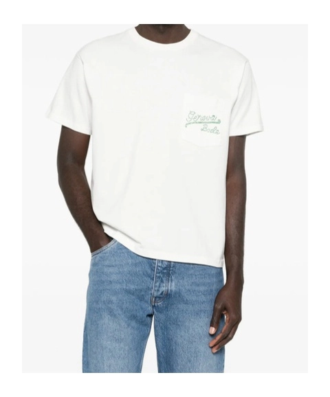BODE Geneva Logo Beaded Crewneck T-shirt - Cream