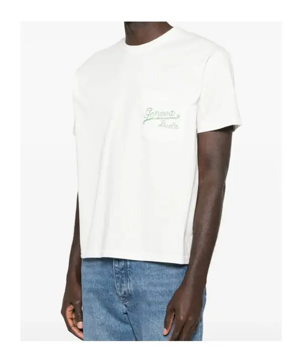BODE Geneva Logo Beaded Crewneck T-shirt - Cream