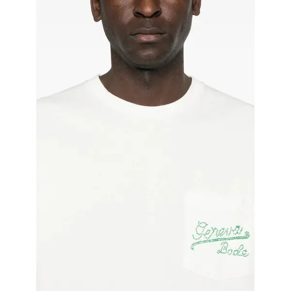 BODE Geneva Logo Beaded Crewneck T-shirt - Cream