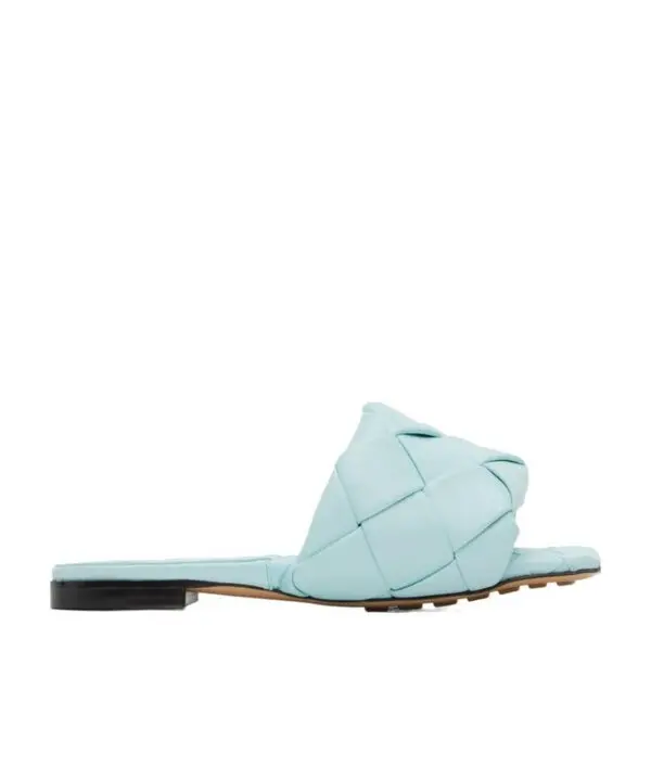 Bottega Veneta Woven Leather Slides - Blue