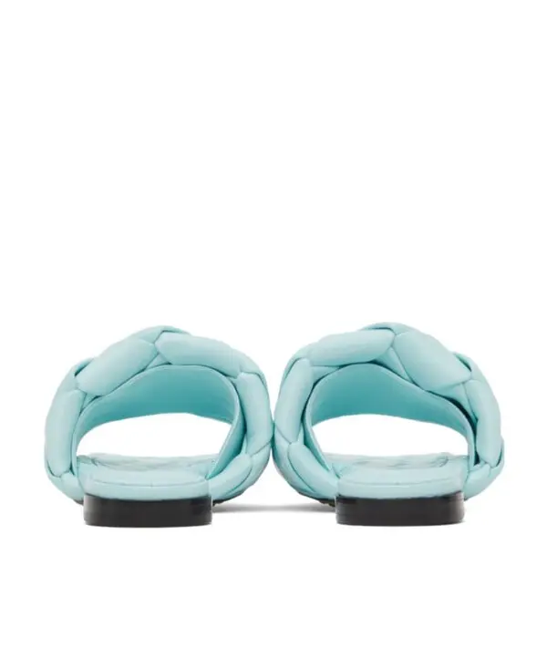Bottega Veneta Woven Leather Slides - Blue