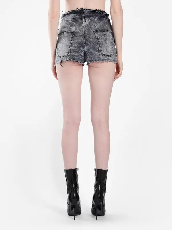 BEN TAVERNITI UNRAVEL PROJECT Denim Shorts With Lace-up Detail