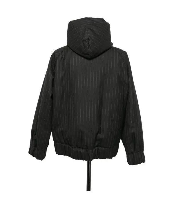 Sacai Zip-up Pinstriped Hooded Jacket