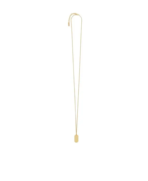 Saint Laurent Engraved Tag Pendant Necklace - Golden