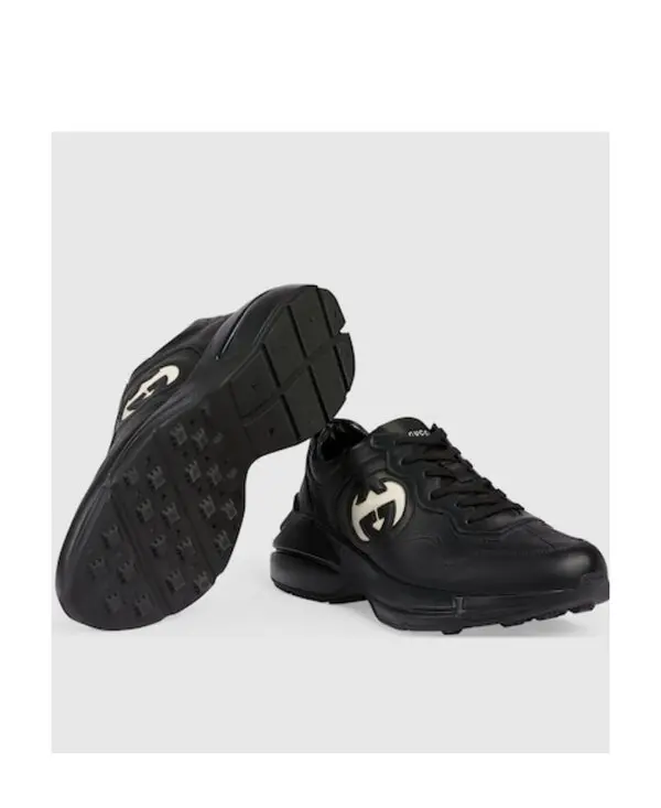 Gucci Interlocking G Rhyton Sneakers - Black